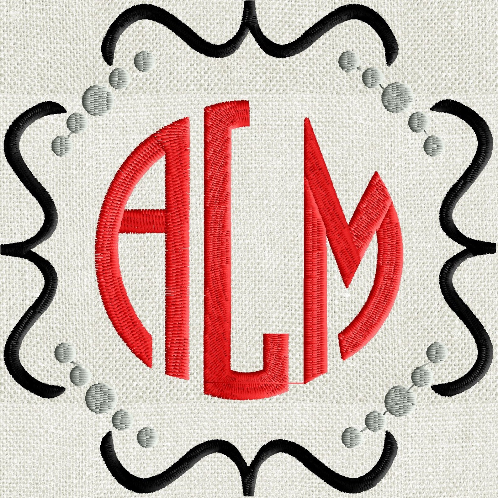 Fun Squiggle Dots Scroll Font Frame Monogram Design Font not | Etsy