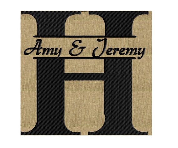 Split H Font Frame Embroidery Design Font Not Included | Etsy