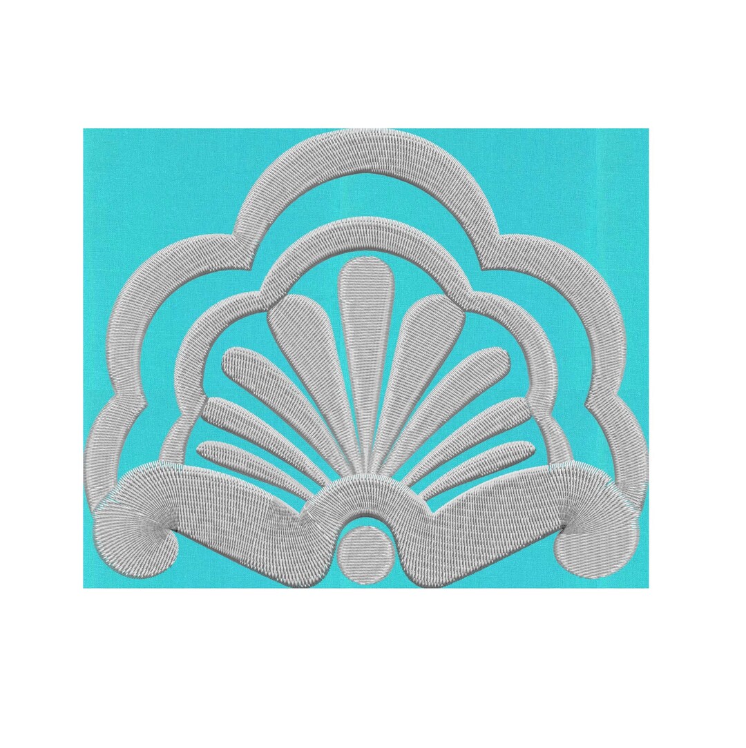Single Lily Scallop Shell Design - EMBROIDERY DESIGN FILE - Instant ...