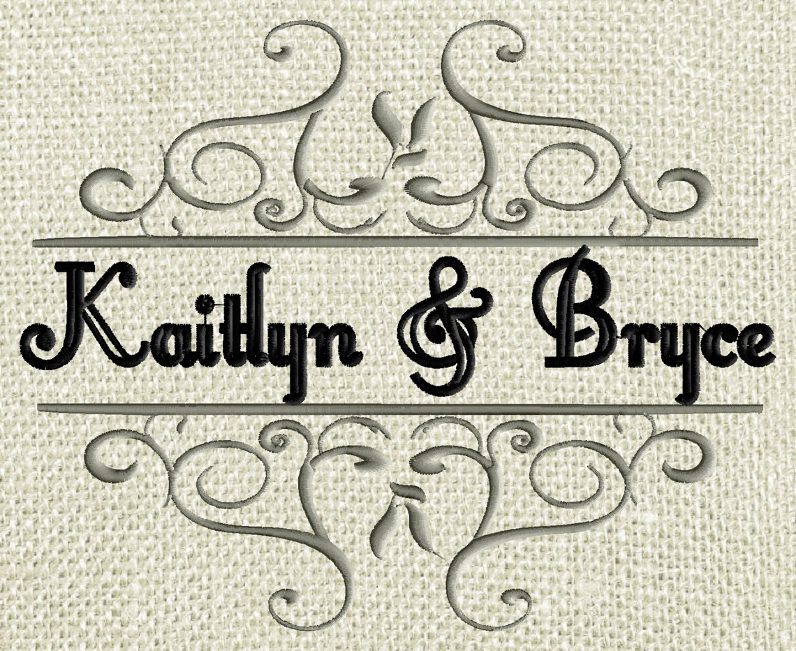 Regency Scroll Font Frame Monogram EMBROIDERY DESIGN FILE | Etsy