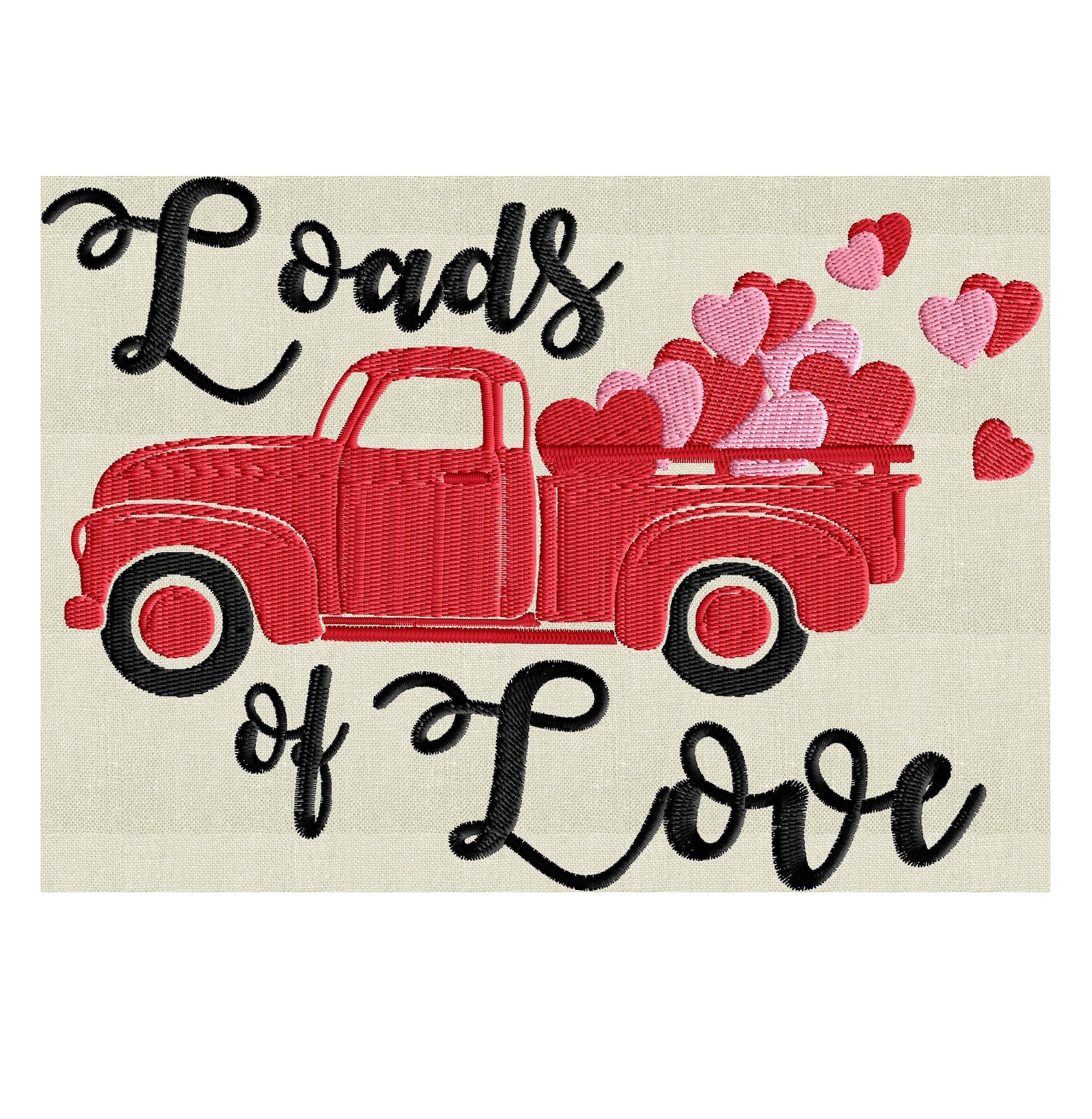 Valentines Retro Pickup Truck Hearts loads of Love - Etsy