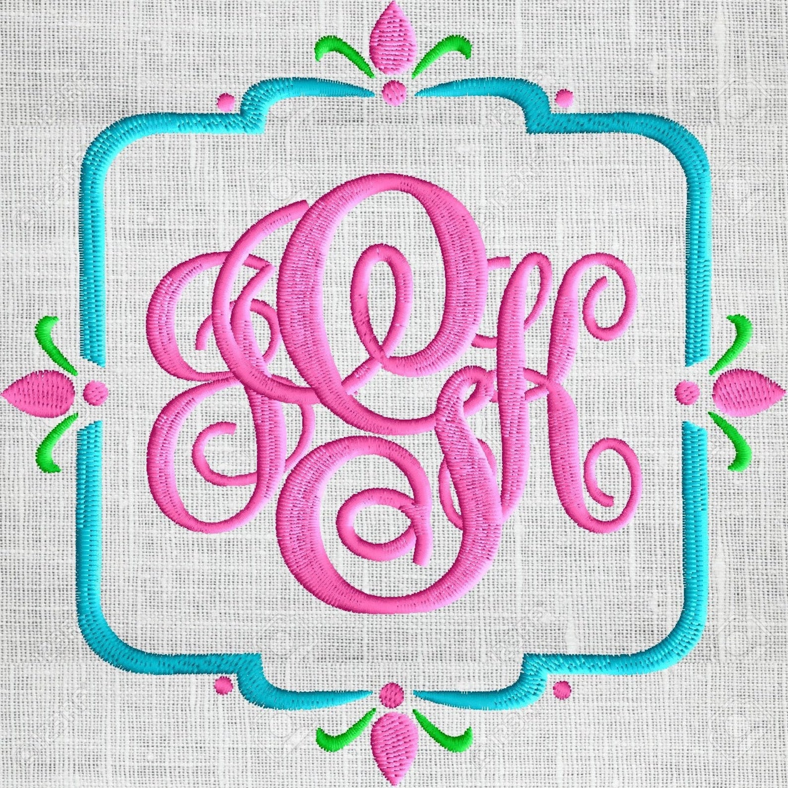 Lily Font Frame Monogram Design Font Not Included EMBROIDERY | Etsy