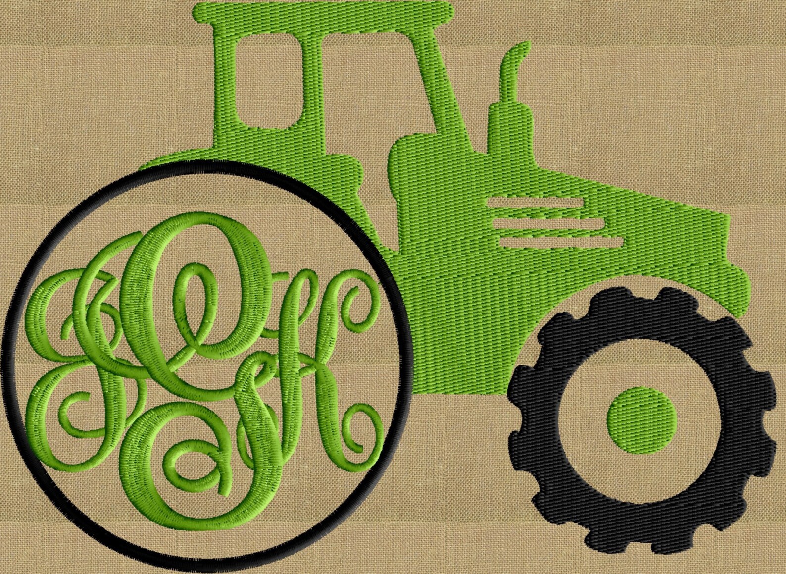 Tractor Font Frame Monogram Embroidery Design - Font Not Included ...