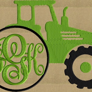 Tractor Font Frame Monogram Embroidery Design - Font Not Included ...