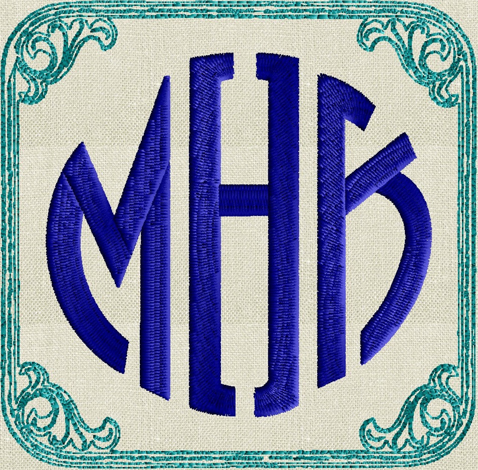 Scroll Square Font Frame Monogram Design font Not Included | Etsy