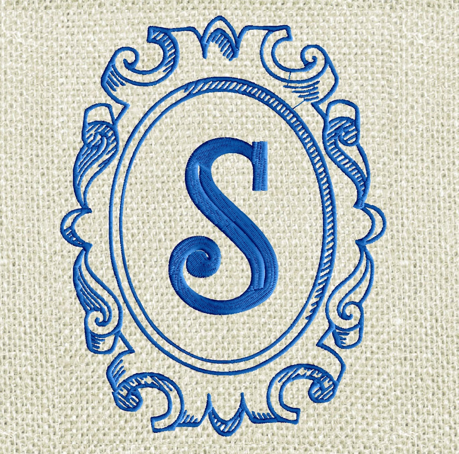 Font Frame Monogram Embroidery Design Font Not Included | Etsy