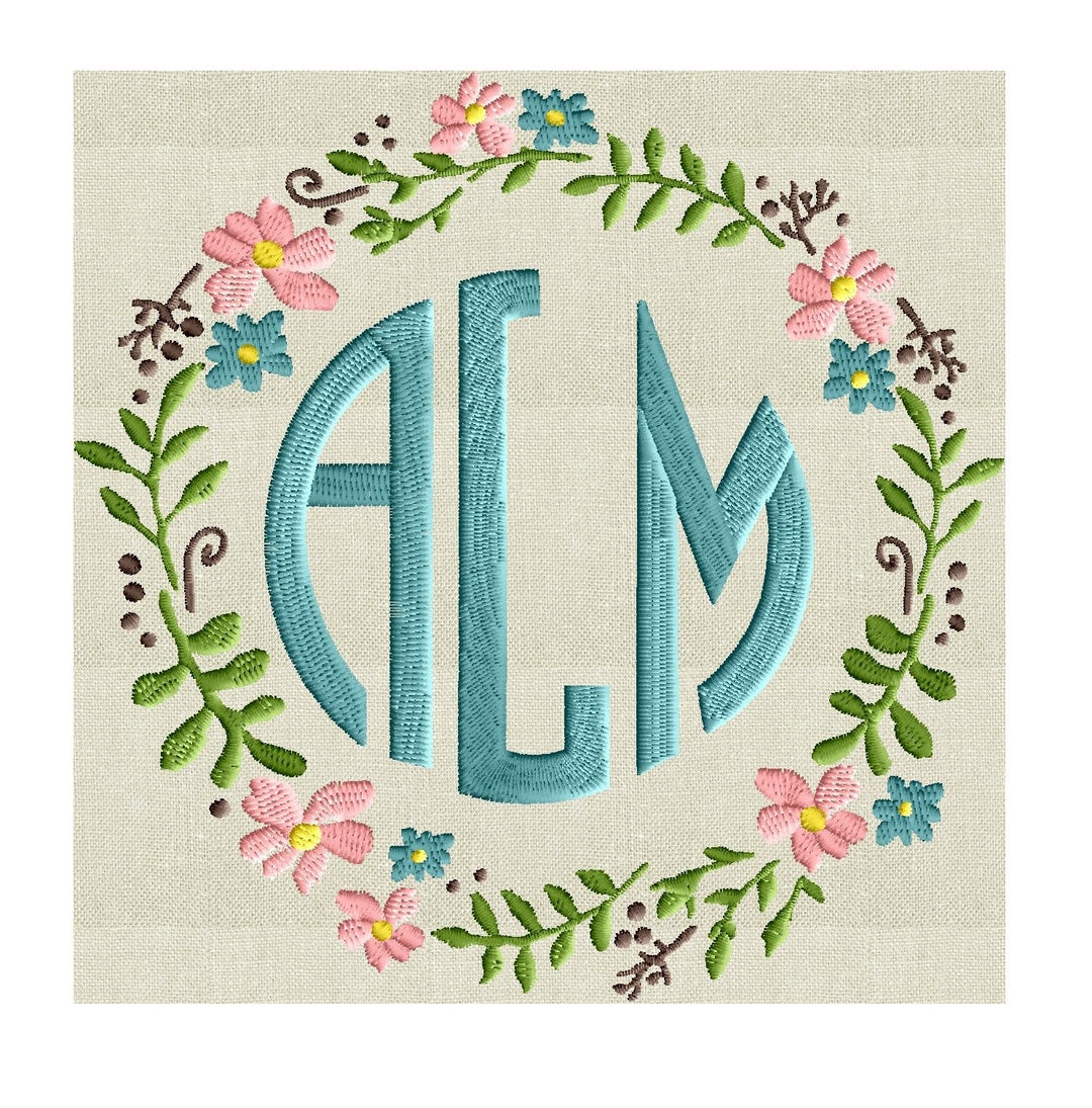 Floral Wreath Font Frame Monogram Design -font Not Included ...