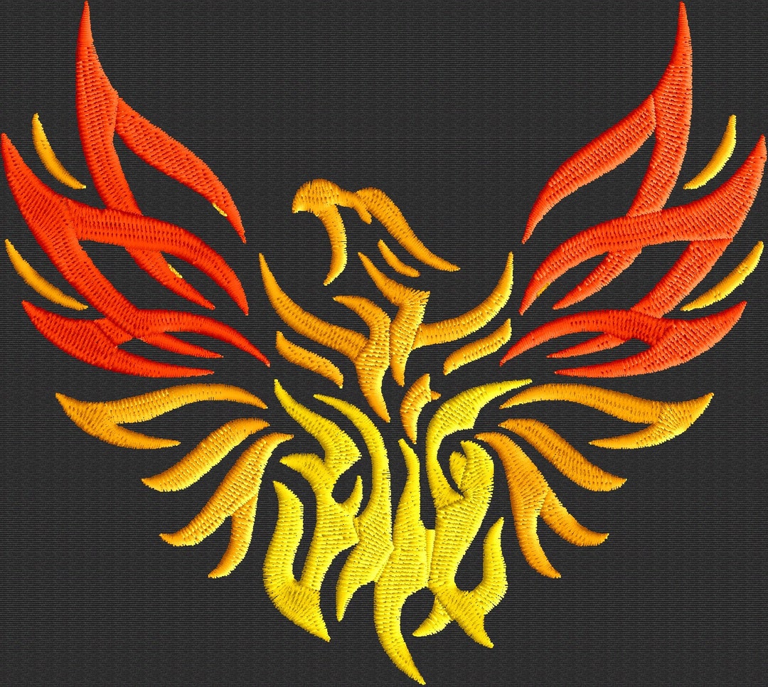 Phoenix Fire Bird EMBROIDERY DESIGN FILE - Instant Download - Dst Hus ...