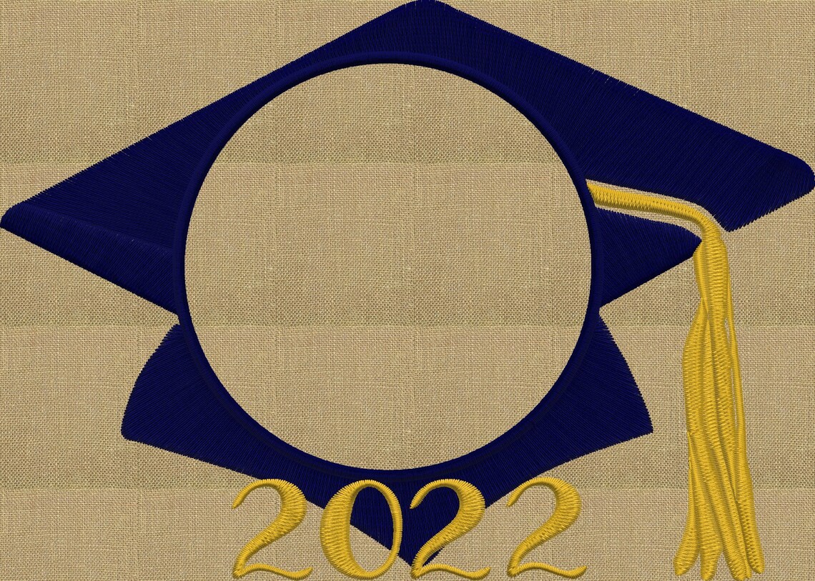 Graduation Cap Hat Frame 2021 EMBROIDERY DESIGN FILE Instant - Etsy