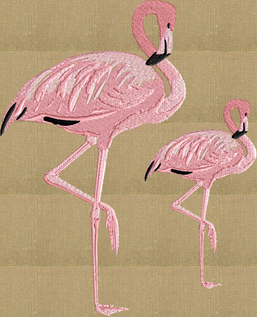 Flamingo Pair - Embroidery DESIGN FILE Instant Download Dst Exp Jef Pes ...