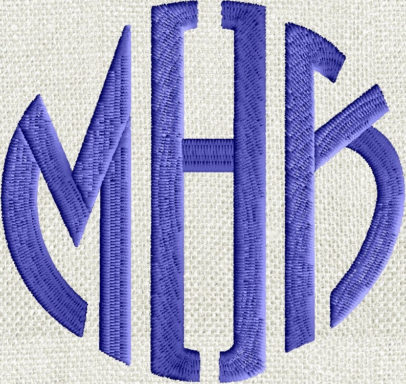 Round Block Monogram Font Embroidery File - 26 Letters - 2.75" Tall ...