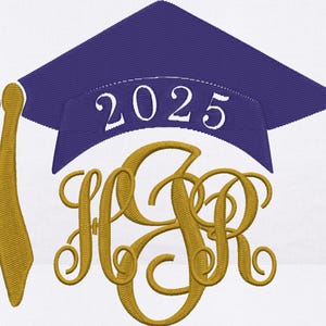 Graduation Cap Hat 2025 Frame Monogram Design -font Not Included ...