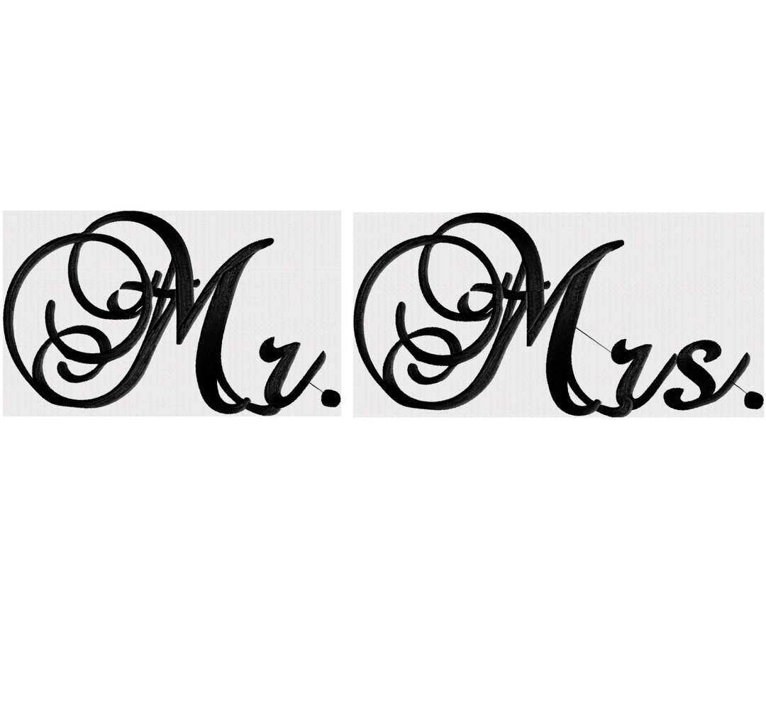 Wedding "mr" And" Mrs" Design - EMBROIDERY DESIGN FILE - Instant ...