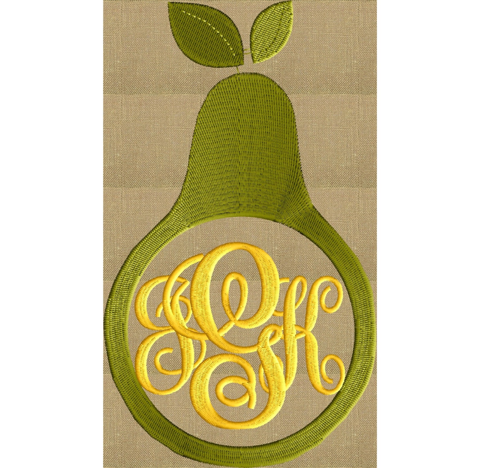 Pear Frame Design Fruit EMBROIDERY DESIGN FILE Instant | Etsy