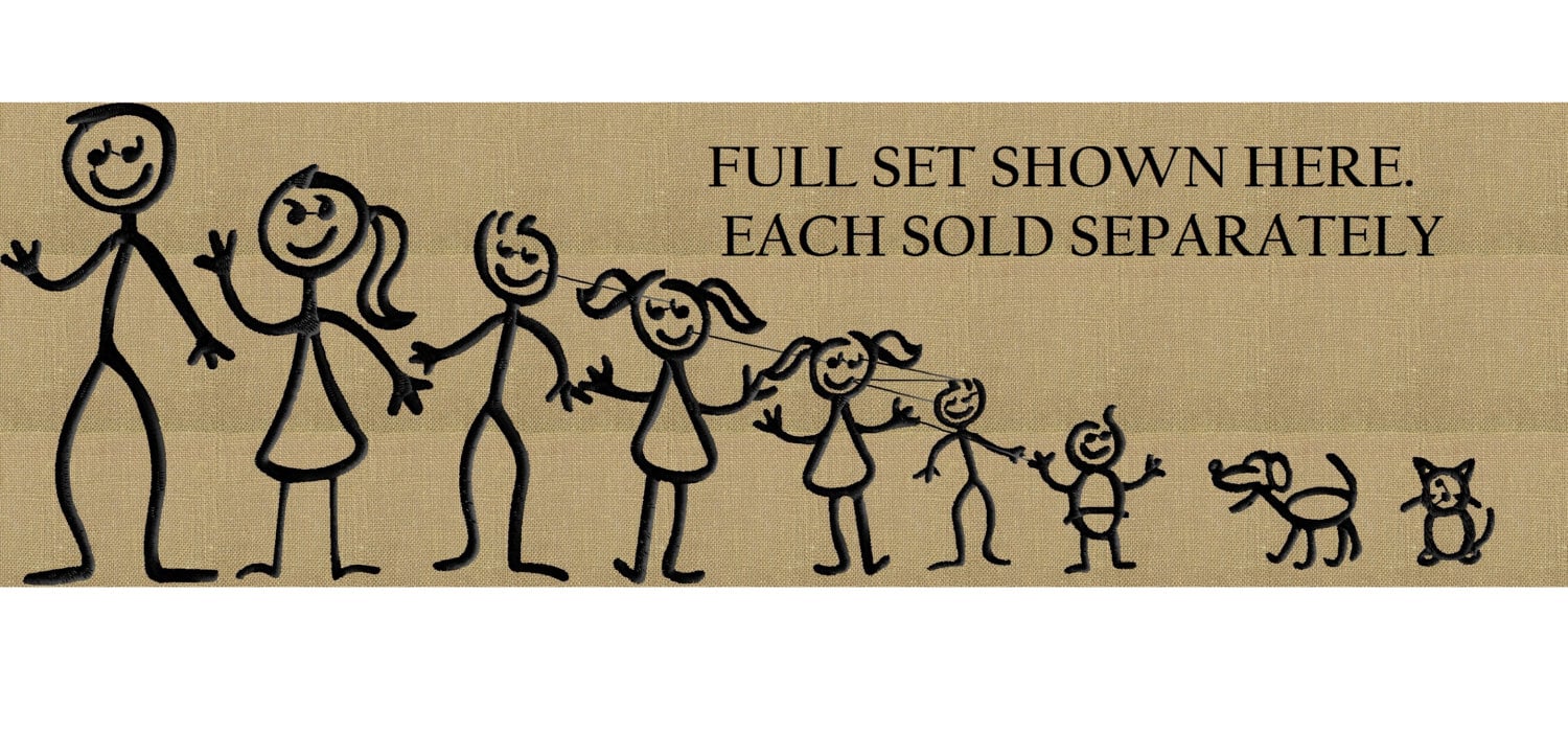 Stick Family Big Sister Design - Embroidery DESIGN FILE - Instant ...