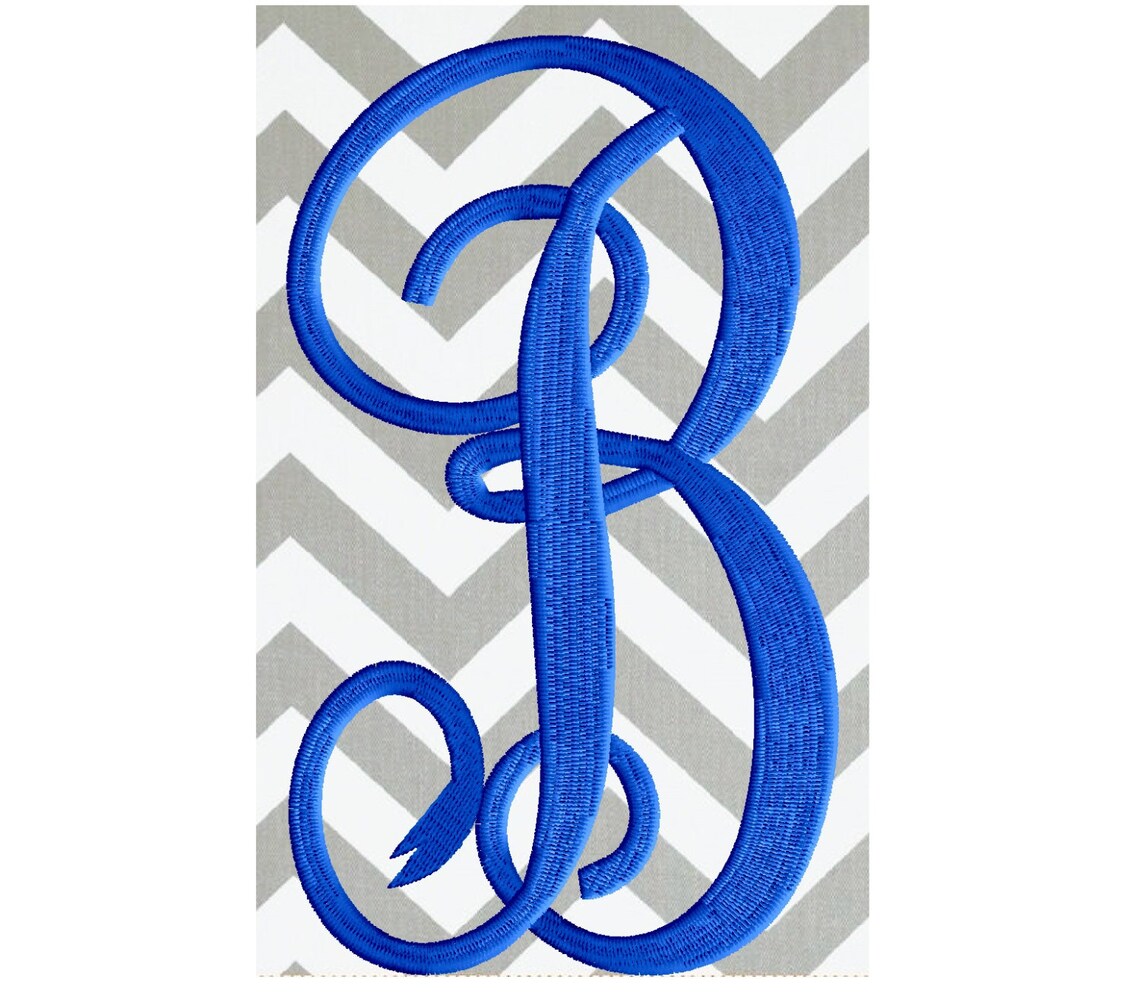 Extra Large 5 Inch Tall Scripty Monogram Font Embroidery File 26 ...