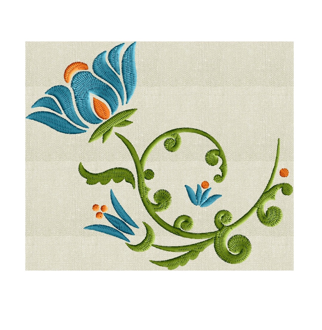 Jacobean Flower 2 Embroidery Design - EMBROIDERY DESIGN FILE - Instant ...