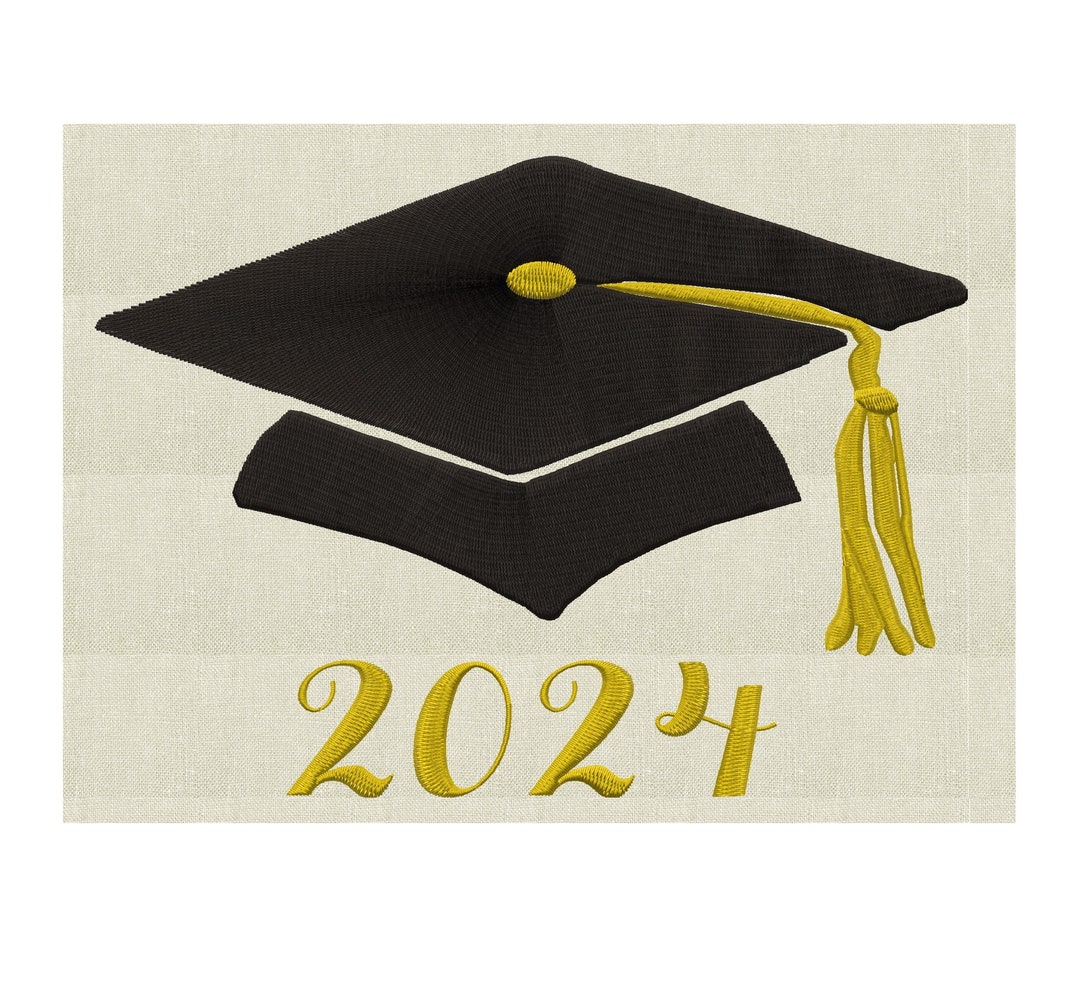 Graduation Cap Hat 2024 - EMBROIDERY DESIGN FILE - Instant Download ...