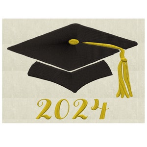 Graduation Cap Hat 2024 - EMBROIDERY DESIGN FILE - Instant Download ...