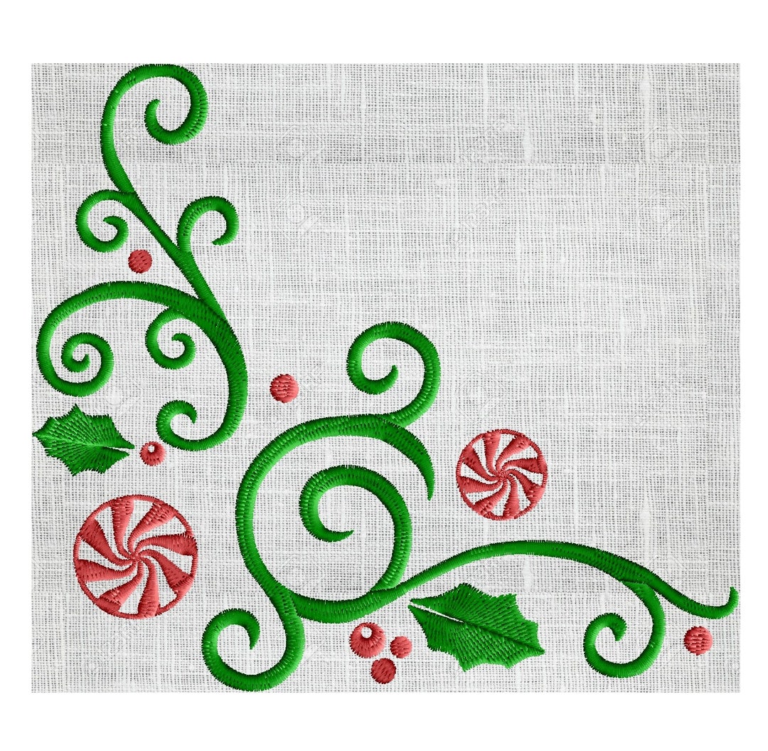 Christmas Candy Corner Frame Monogram Embroidery Design EMBROIDERY ...