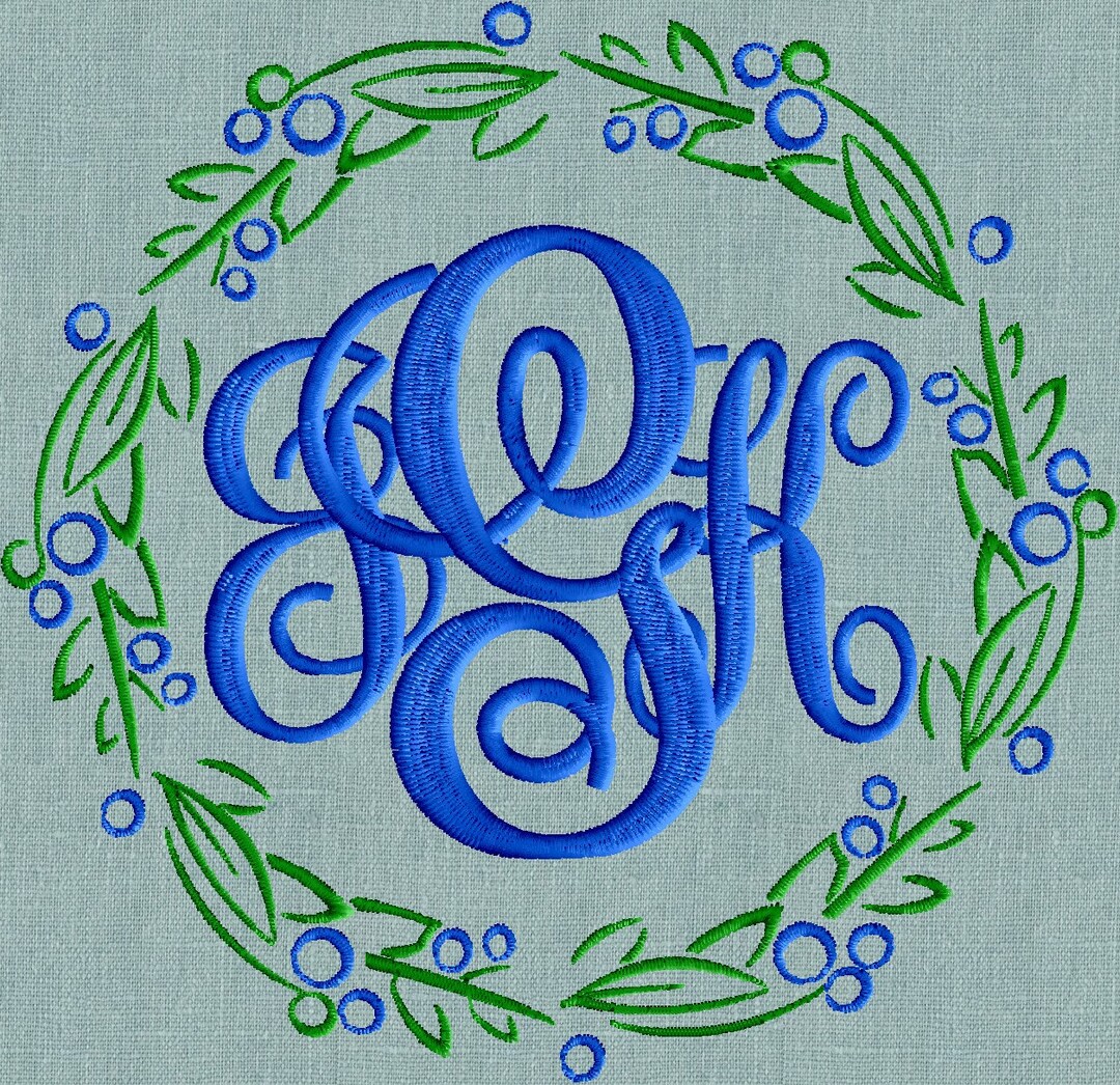 Blueberry Font Frame Monogram Design -font Not Included - EMBROIDERY ...