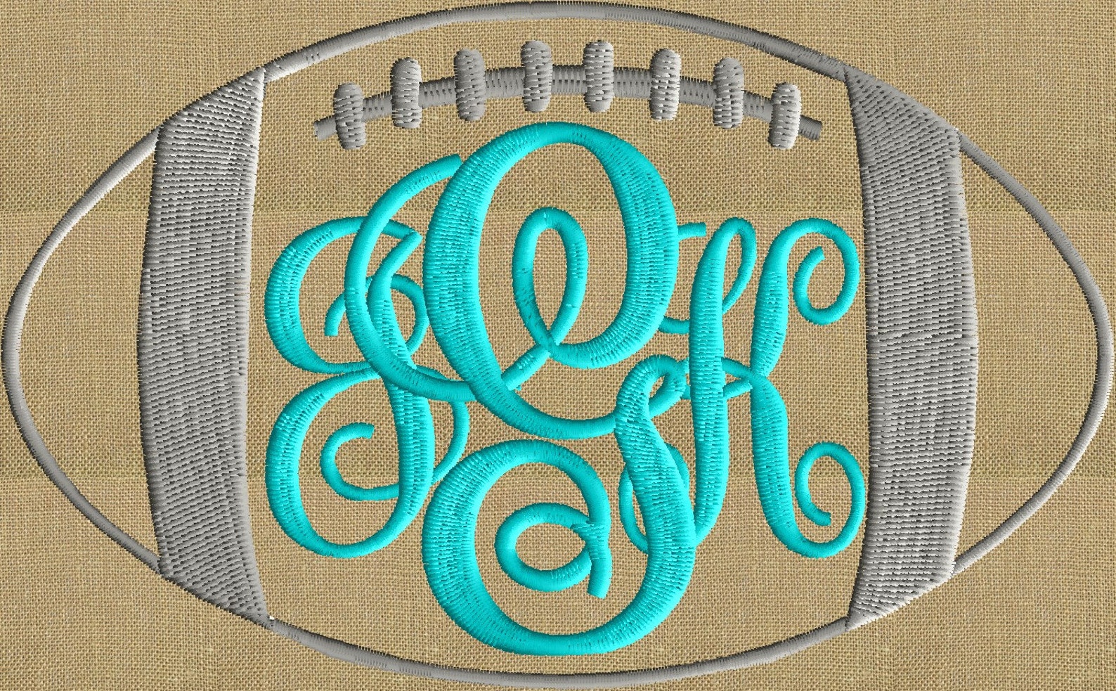 Football Font Frame Monogram Design -font Not Included - EMBROIDERY ...