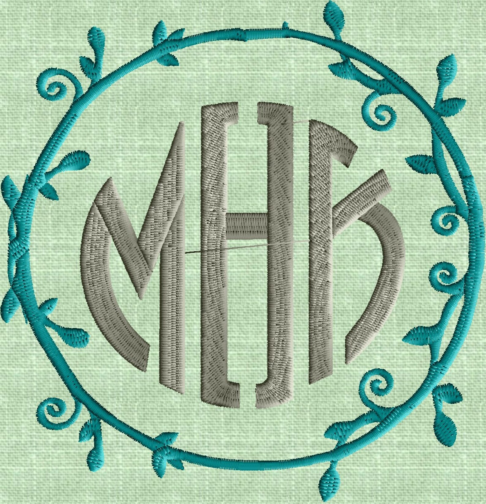 Vine Font Frame Monogram EMBROIDERY DESIGN FILE Font Not - Etsy