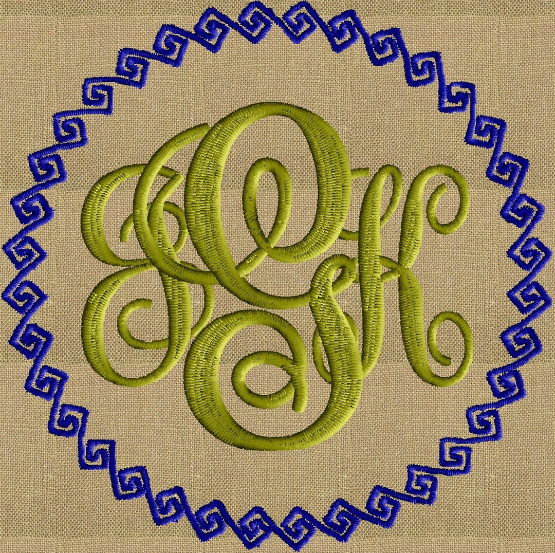 Diamond Swirl Circle Font Frame Monogram EMBROIDERY DESIGN -font Not ...