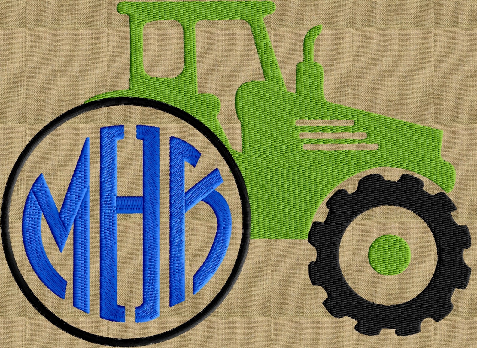 Tractor Font Frame Monogram Embroidery Design - Font Not Included ...