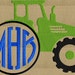 Tractor Font Frame Monogram Embroidery Design - Font Not Included ...