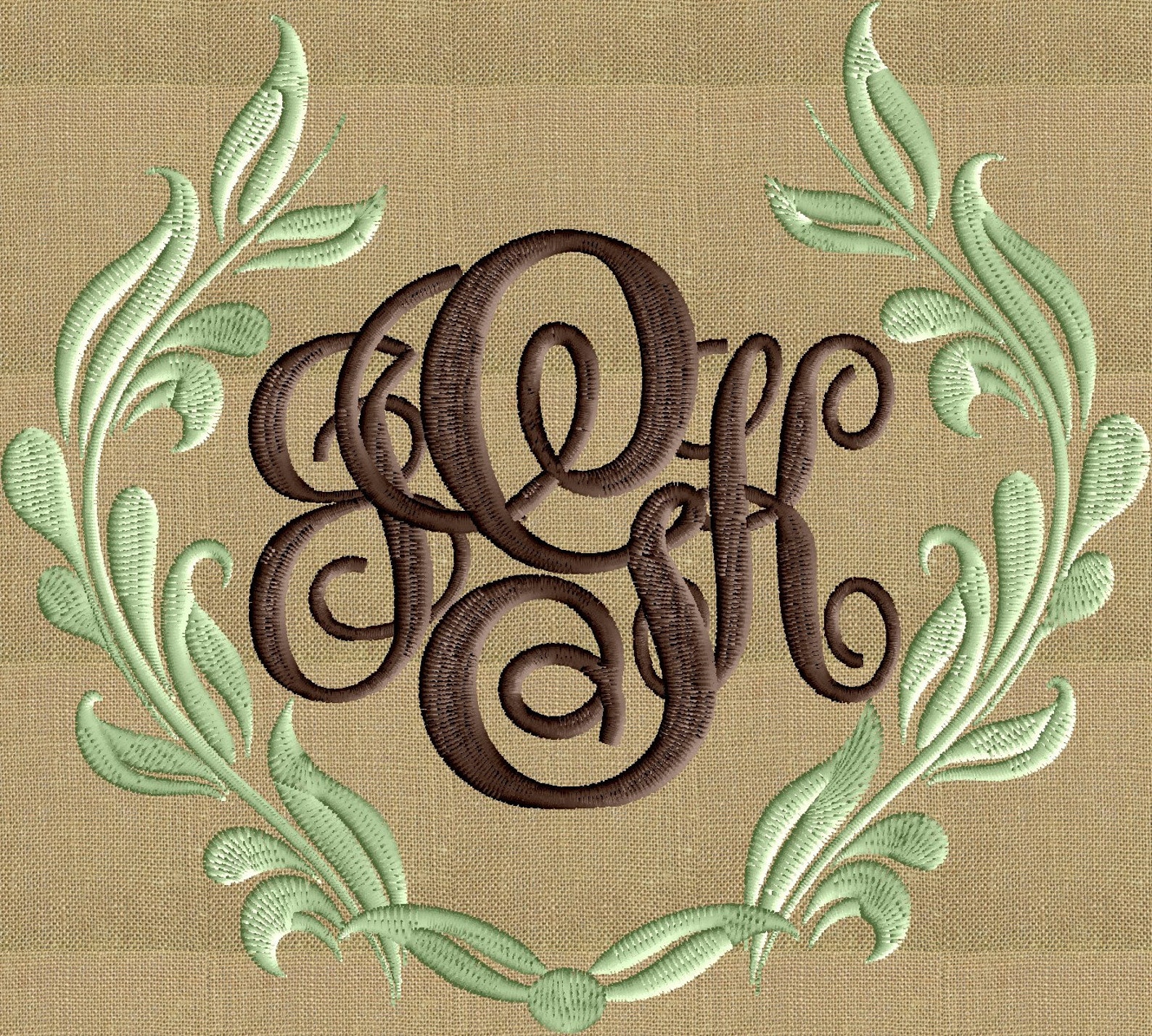 Damask Font Frame Monogram Design -font Not Included - EMBROIDERY ...