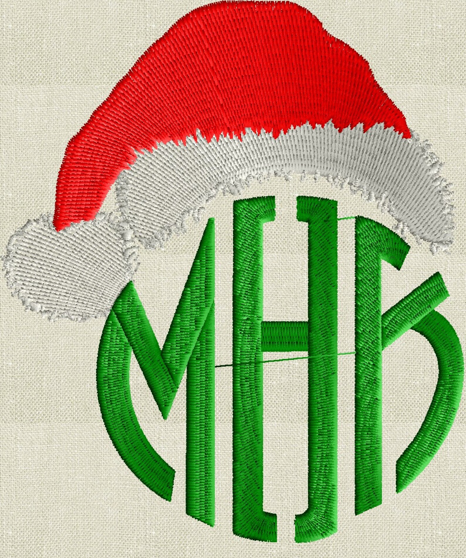 Santa Hat Font Frame Monogram font Not Included EMBROIDERY | Etsy
