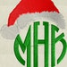 Santa Hat Font Frame Monogram -font Not Included - EMBROIDERY DESIGN ...