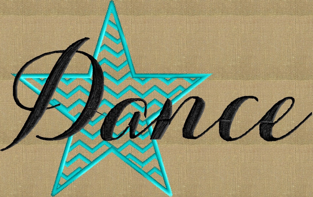 Dance Chevron Star - Embroidery Design Embroidery DESIGN FILE - Instant ...
