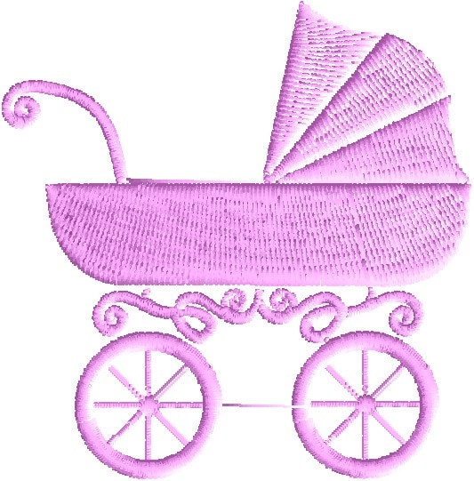 Baby Carriage EMBROIDERY DESIGN FILE - Instant Download - 4" Frames ...