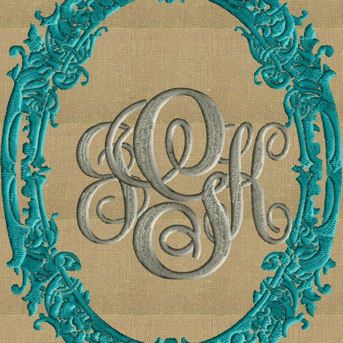 Floral Font Frame Monogram Embroidery Design Font Not - Etsy