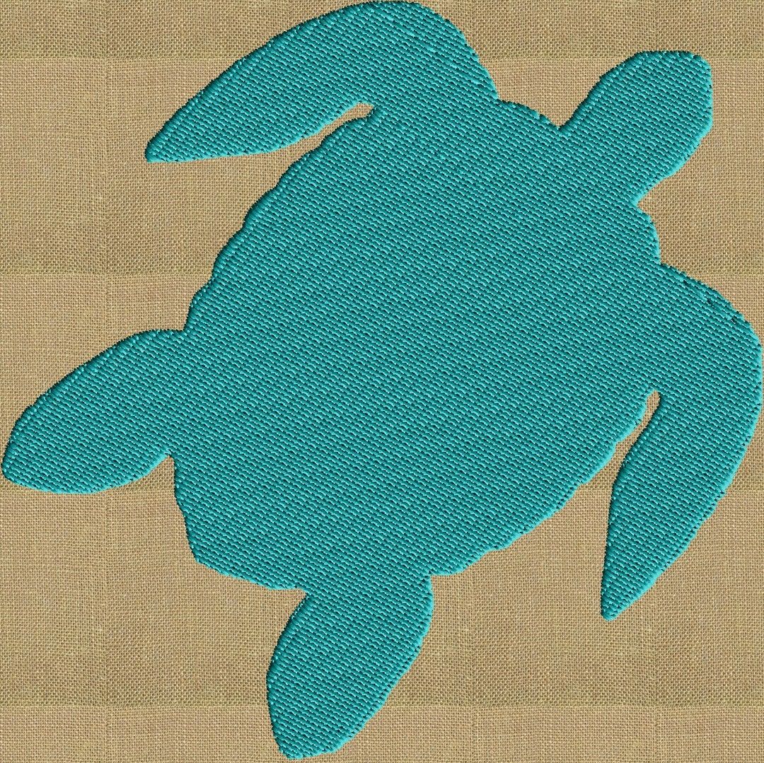 Sea Turtle Silhouette Embroidery Design -font Not Included- EMBROIDERY ...