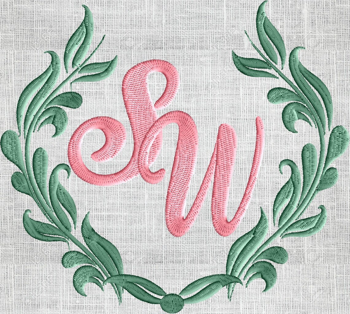 Damask Font Frame Monogram Design font Not Included - Etsy