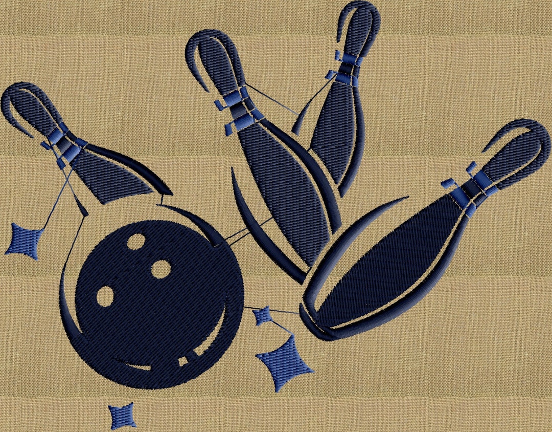 Bowling Pins Retro Embroidery Design -font Not Included- EMBROIDERY ...