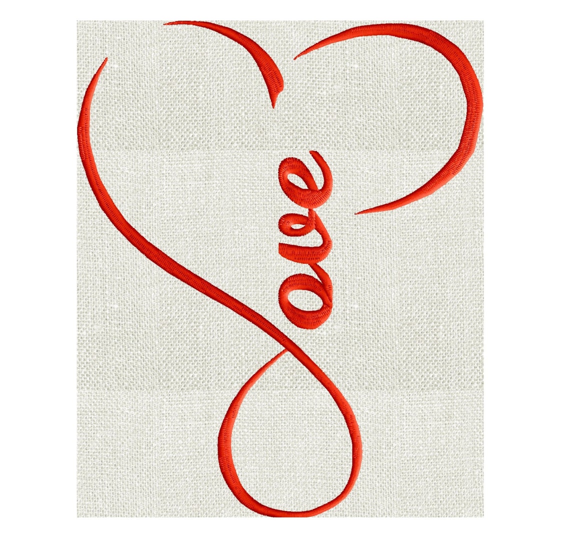 Infinity Love Heart EMBROIDERY DESIGN FILE Instant - Etsy
