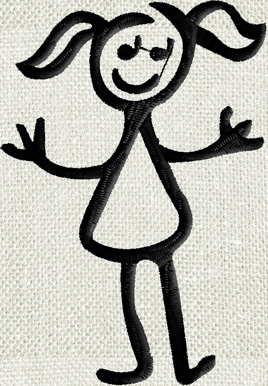 Stick Family Little Sister Design - Embroidery DESIGN FILE - Instant ...