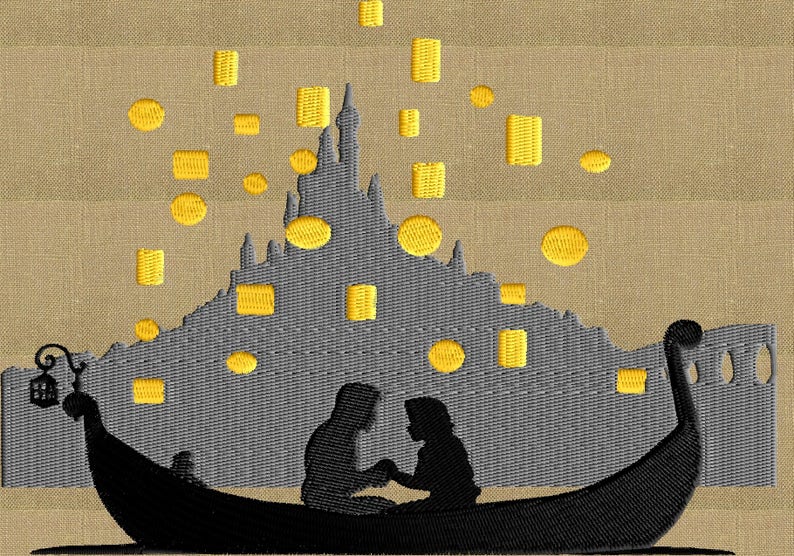 Princess Rapunzel Gondola Luminaries EMBROIDERY DESIGN FILE | Etsy