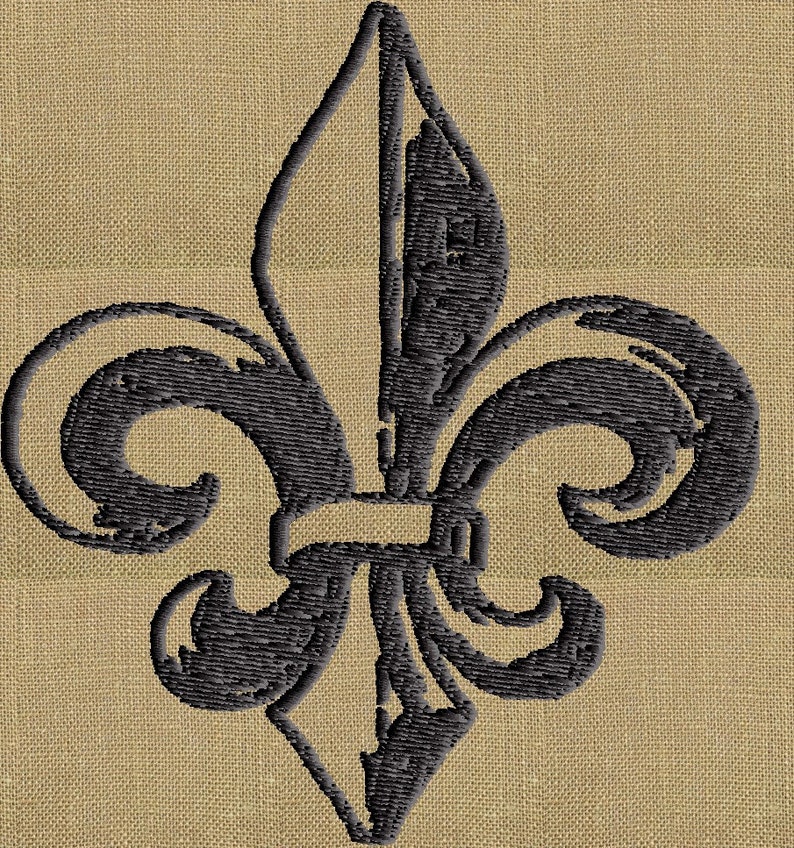 Fleur De Lis French Scroll Design - EMBROIDERY DESIGN FILE - Instant ...