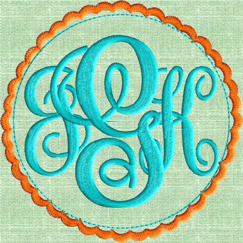 Scallop Circle Embroidery Font - Etsy