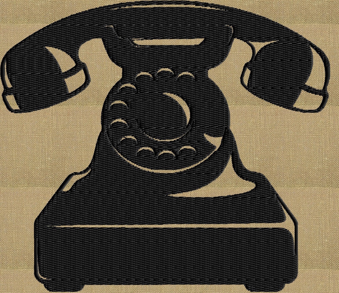 Telephone Embroidery Design - Retro Vintage - EMBROIDERY DESIGN FILE ...