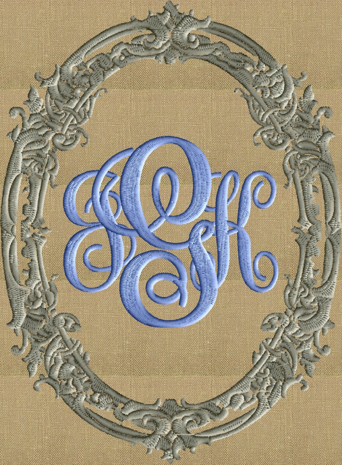 Baroque Scroll Font Frame Monogram Embroidery Design Font not | Etsy