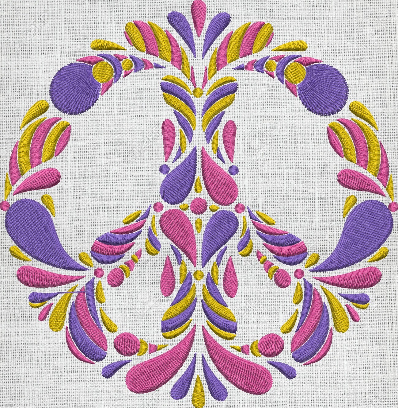 Psychedelic Peace Sign Symbol EMBROIDERY DESIGN File - Etsy