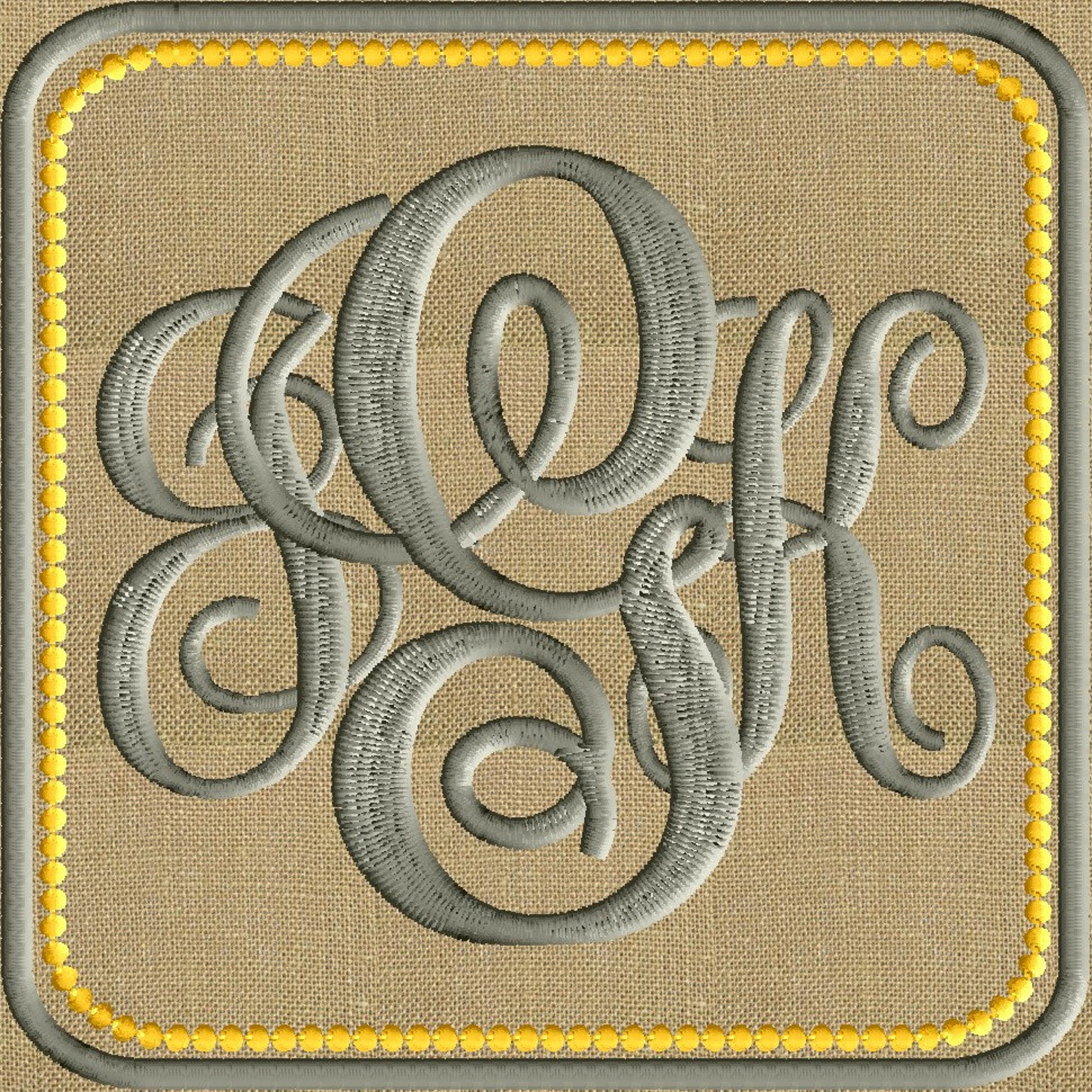 Beaded Rectangle Frame Monogram font Not Included Perfect for - Etsy