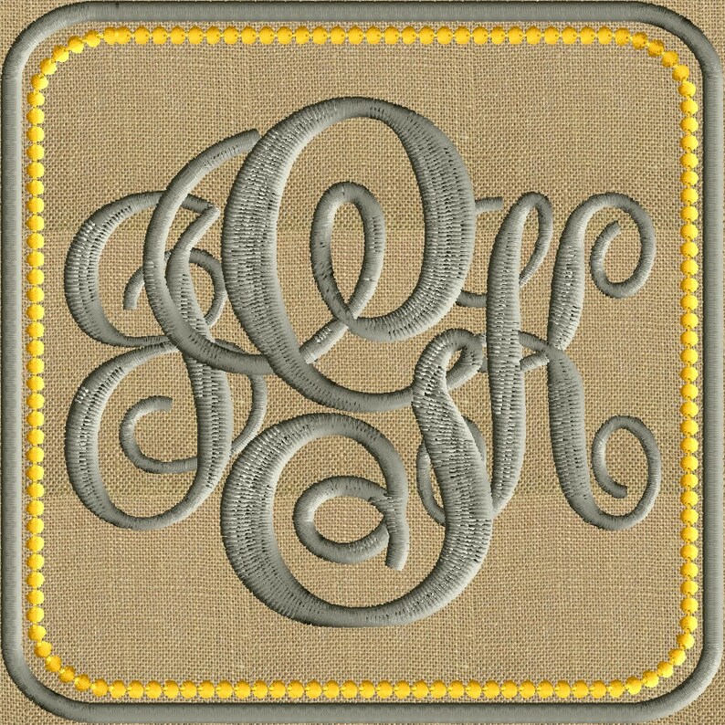 Beaded Rectangle Frame Monogram font Not Included Perfect for - Etsy