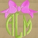 Bow Font Frame Monogram Embroidery Design - Font Not Included - Instant ...